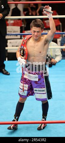 Hayato Tsutsumi of Japan celebrates during OPBF (Oriental and Pacific ...