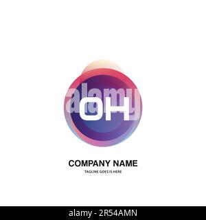 OH initial logo With Colorful Circle template Stock Vector Image & Art ...