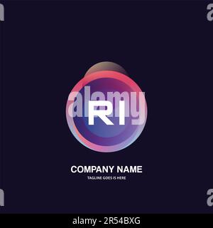 RI initial logo With Colorful Circle template Stock Vector Image & Art ...