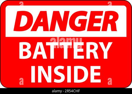 Danger Sign Battery Inside On White Background Stock Vector Image & Art ...