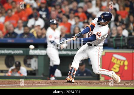 Houston Astros catcher Cesar Salazar (18) pitches in relief against ...