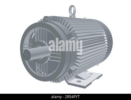 Electric motor rotor. Electric motor polygonal on a white background ...