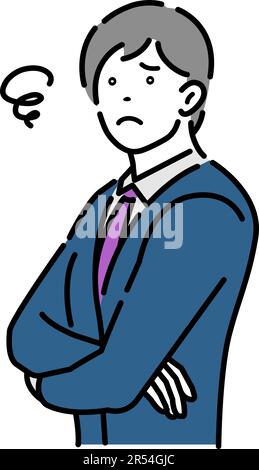 Person or Businessman in Trouble, Vector Cartoon Stick Figure ...