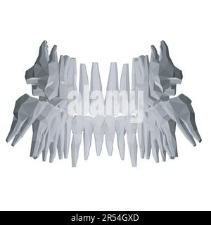 Teeth polygonal. Hand drawn different types of human tooth collection ...