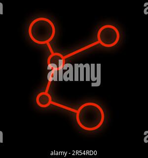 Neon atom molecular sign red color vector illustration image flat style ...