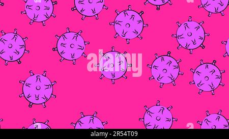 Endless seamless pattern of violet dangerous infectious deadly ...