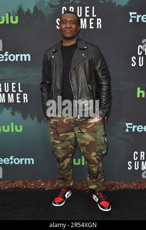Sean Blakemore arrives at the season two premiere of "Cruel Summer" on ...