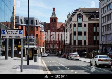 Exterior of Moorfields metro rail underground railway station ...