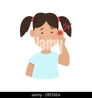 Person with hearing problem holding ear horn, vector cartoon stick ...