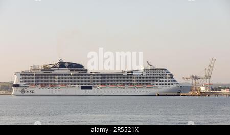 Ringaskiddy, Cork, Ireland. 01st June, 2023. Cruise ship MSC Virtuosa ...