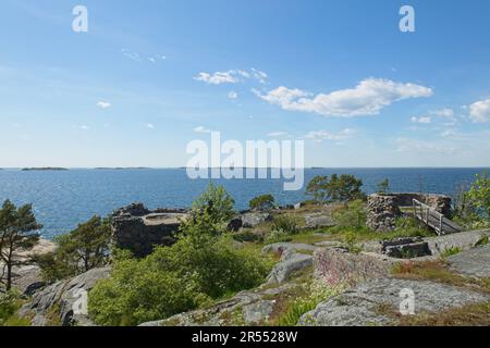 Remains of WW2 coastal battery positions, Hanko, Finland Stock Photo ...