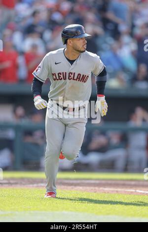 Cleveland Guardians' Gabriel Arias, right, celebrates with teammate ...