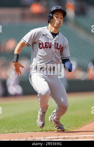 Cleveland Guardians' Steven Kwan during a baseball game against the San ...