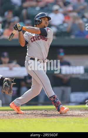 Cleveland Guardians' Jose Ramirez hits a home run in the first inning ...