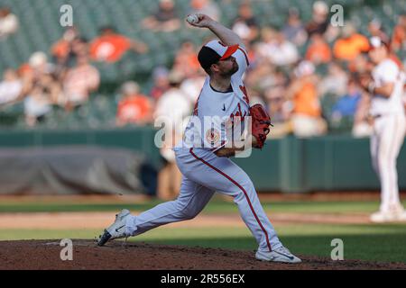 Baltimore Orioles pitcher Bryan Baker (43) during a spring training ...