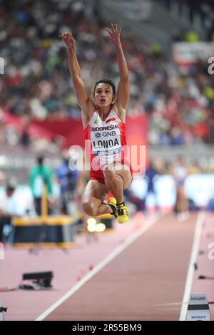Maria Natalia Londa in the long jump at the Doha 2019 World Athletics ...