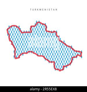 Turkmenistan population map. Large group of people in a shape of ...