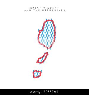 Saint Vincent and the Grenadines population map. Large group of people ...