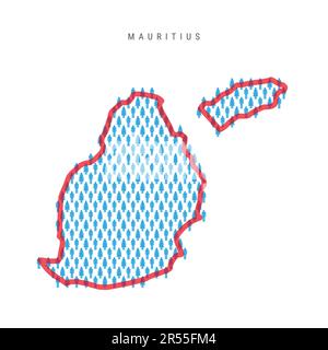 Mauritius population map. Large group of people in a shape of Mauritian ...
