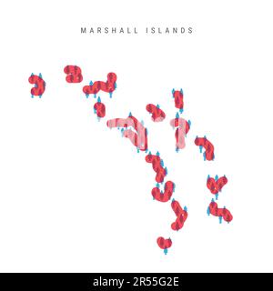 Marshall Islands population map. Large group of people in a shape of ...