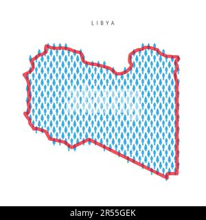 Libya population map. Large group of people in a shape of Libyan map ...