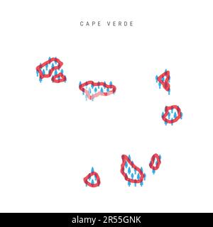 Cabo Verde map. Just a simple border map. Shape of the country. Flat ...
