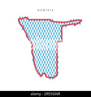 Namibia population map. Large group of people in a shape of Namibian ...