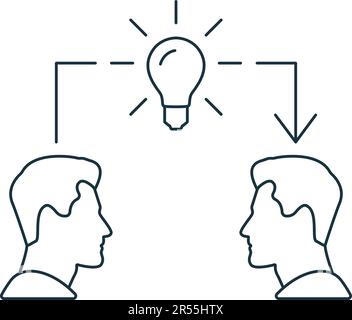 Share idea icon. Monochrome simple sign from idea collection. Share ...