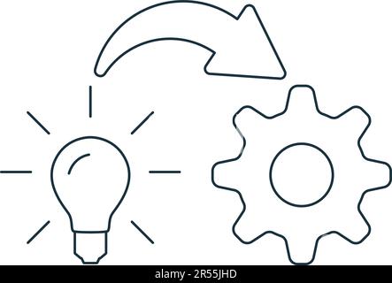 Idea execution icon. Monochrome simple sign from idea collection. Idea ...