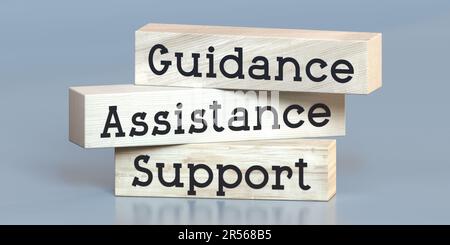 Guidance - word on wooden blocks - 3D illustration Stock Photo - Alamy