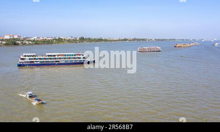 The luxury cruise ship RV Indochine II 2, French cruises CroisiEurope ...