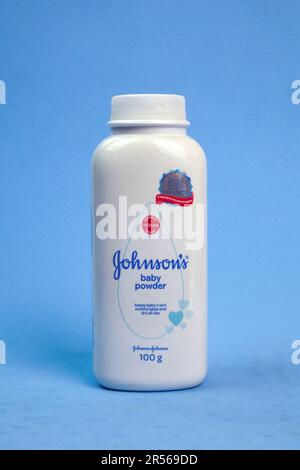 Johnsons Baby Powder Johnson and Johnson baby powder isolated on white ...