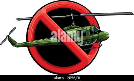 vector illustration of Prohibition sign for all Helicopters Stock ...