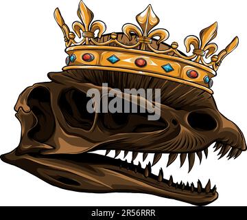 Vector skull of Tyrannosaurus rex with crown Stock Vector Image & Art - Alamy