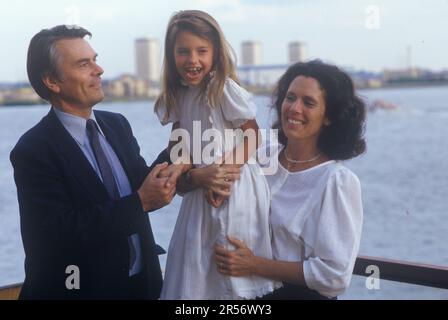 David Owen MP (Lord Owen) with daughter Lucy and wife Debbie. British ...