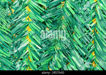 Close-up branches of Christmas tree with ornaments. Christmas balls ...