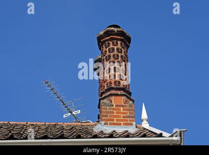ornate old chimney stack Norwich, Norfolk, UK August Stock Photo - Alamy
