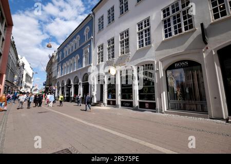Denmark. Copenhagen. Stroget. Pedestrian street. City hall Stock Photo ...
