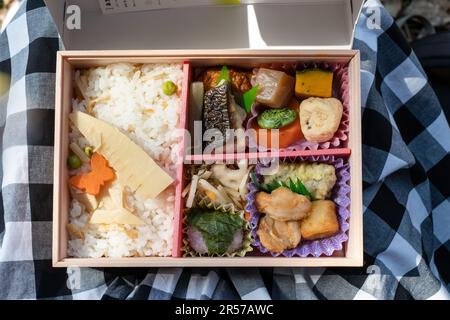 Ekiben, train bento lunch Stock Photo - Alamy