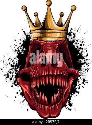 Vector skull of Tyrannosaurus rex with crown Stock Vector Image & Art - Alamy