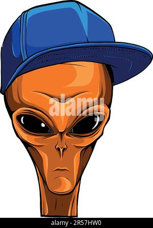 vector illustration of alien gangster on white background Stock Vector ...