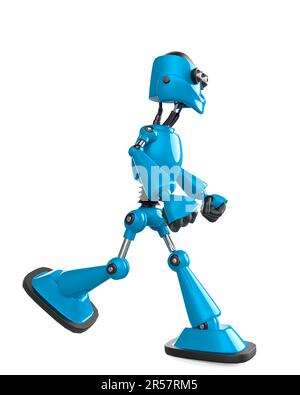 robot cartoon walking side view, 3d illustration Stock Photo - Alamy