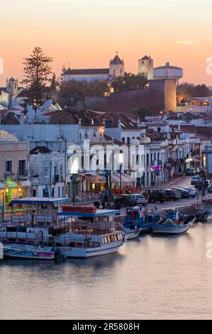 Tavira city by night Stock Photo - Alamy
