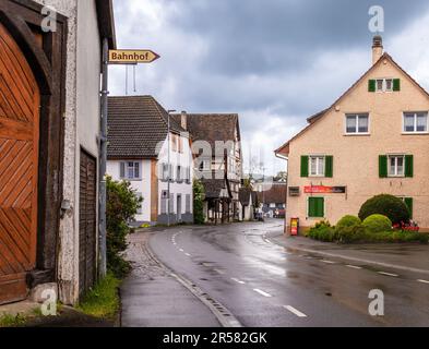 Busingen, Germany - May 1, 2023: German and swiss flag -the ...