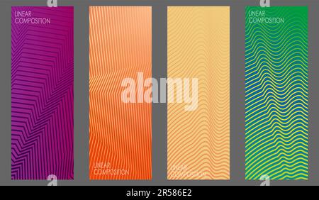 Linear composition. A set of layouts for the design of banners, posters ...