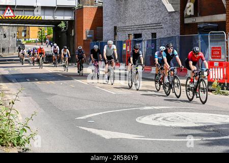 The annual cycling event, Ford RideLondon, London to Essex Stock Photo ...