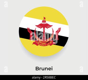 Brunei flag bubble circle round shape icon colorful vector illustration ...