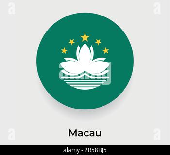 Macau flag bubble circle round shape icon colorful vector illustration ...
