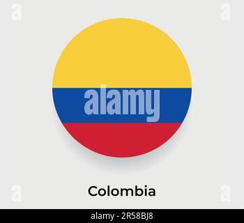 Colombia flag bubble circle round shape icon colorful vector ...
