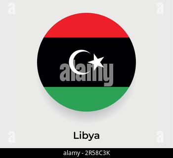Libya flag bubble circle round shape icon colorful vector illustration Stock Vector Image & Art ...